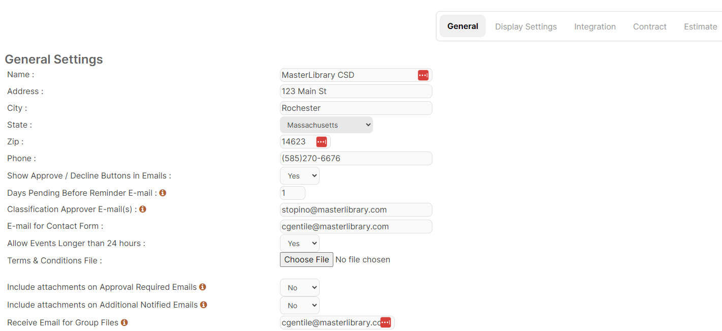 General Settings – ML Schedules
