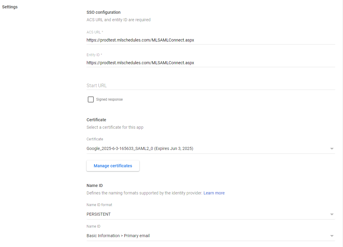 ML Schedules SAML Integration (Google) – ML Schedules ML Schedules SAML Integration (Google) – ML Schedules