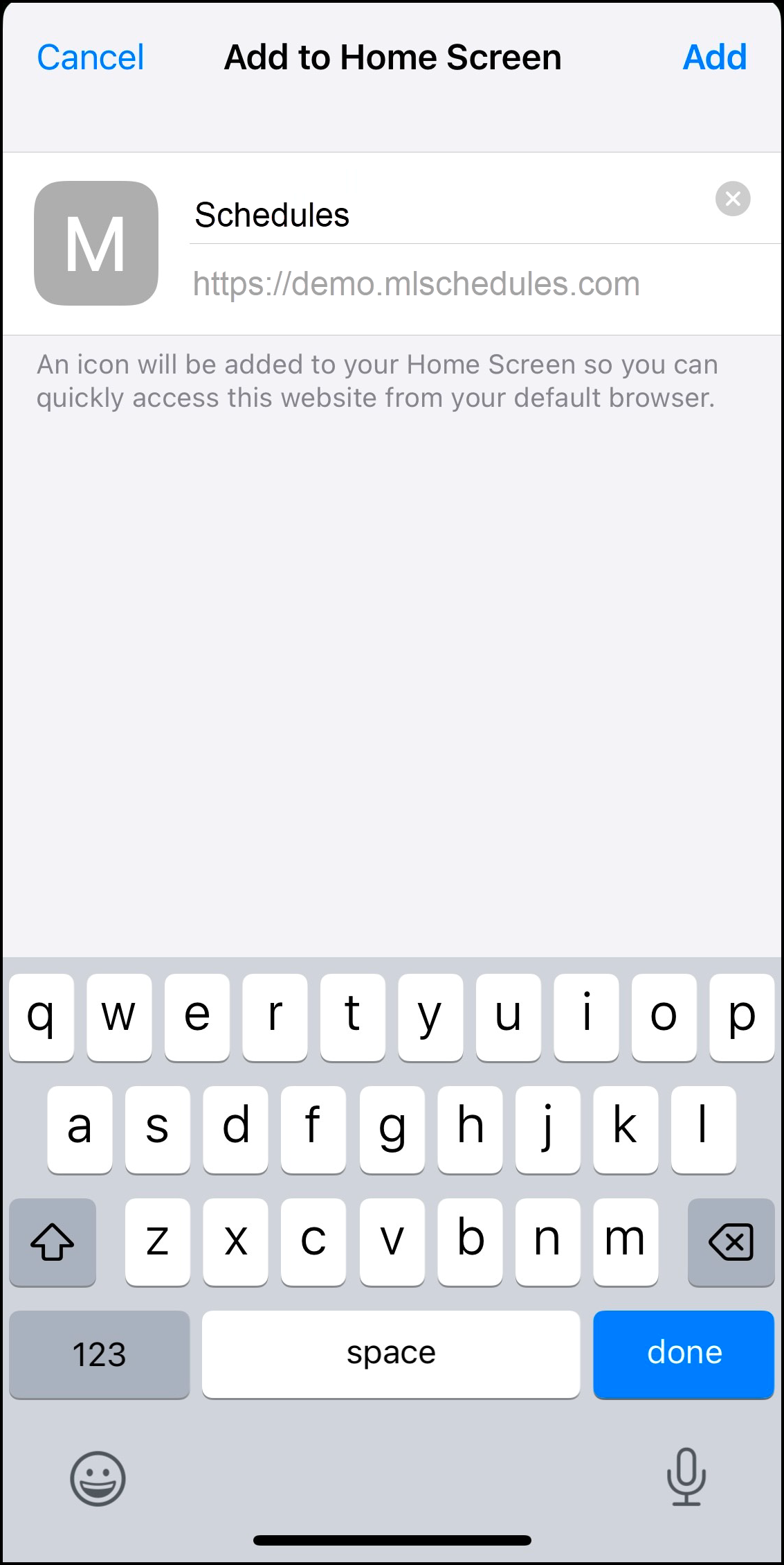Create a desktop or mobile shortcut – ML Schedules