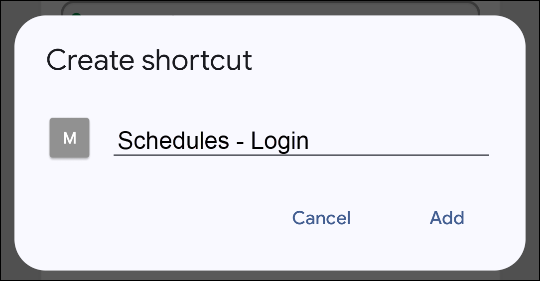 Create a desktop or mobile shortcut – ML Schedules