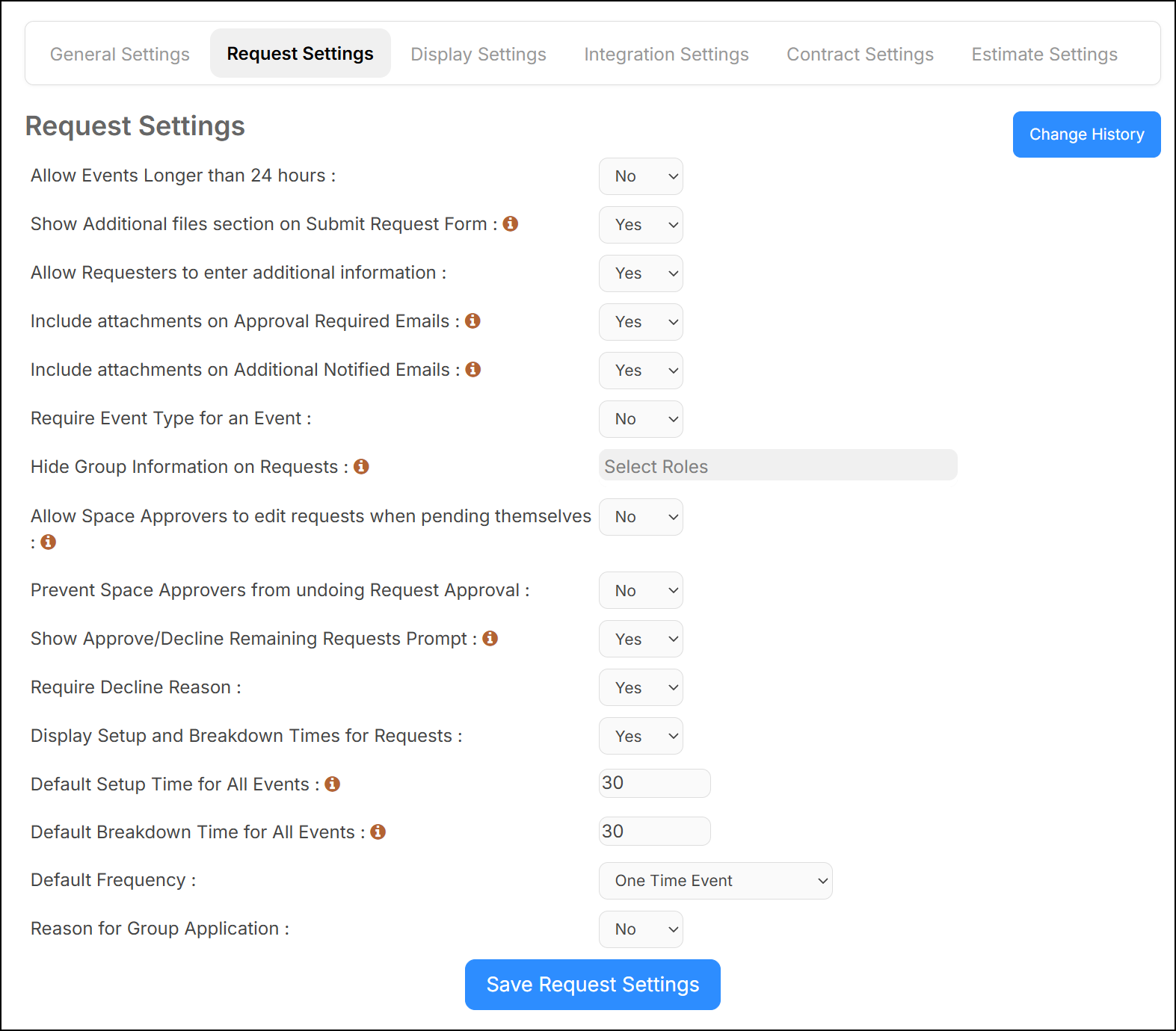 Manage request settings – ML Schedules