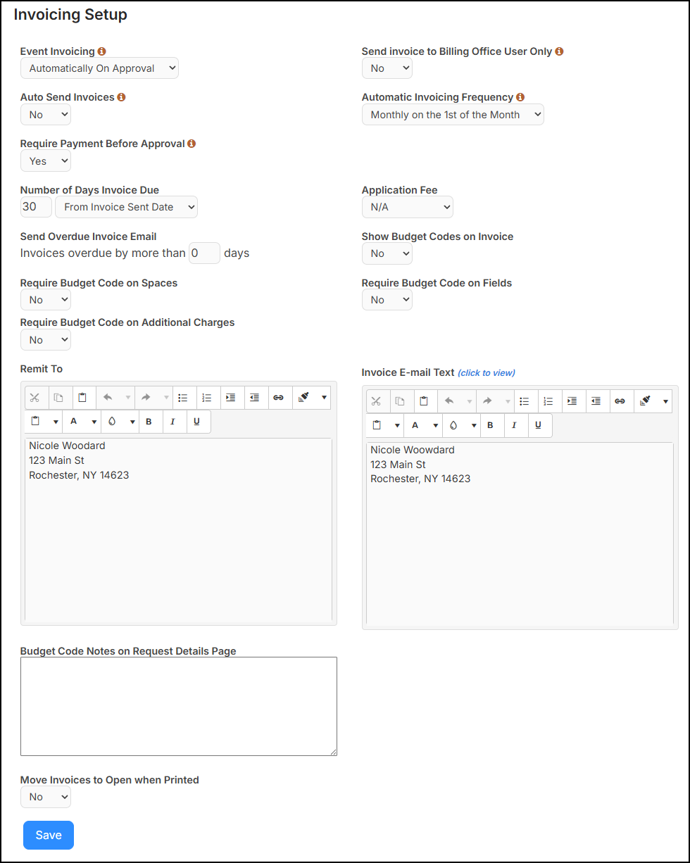 Set up invoices – ML Schedules